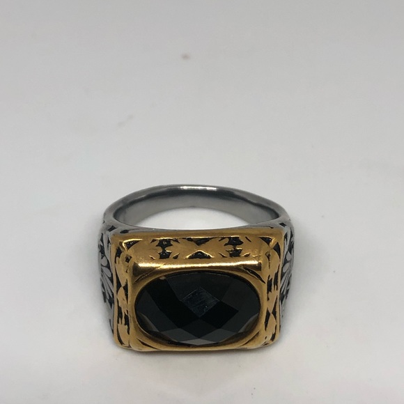 Nemesis Jewelry NYC | Accessories | Vintage Golden Black Jet Mens Ring ...